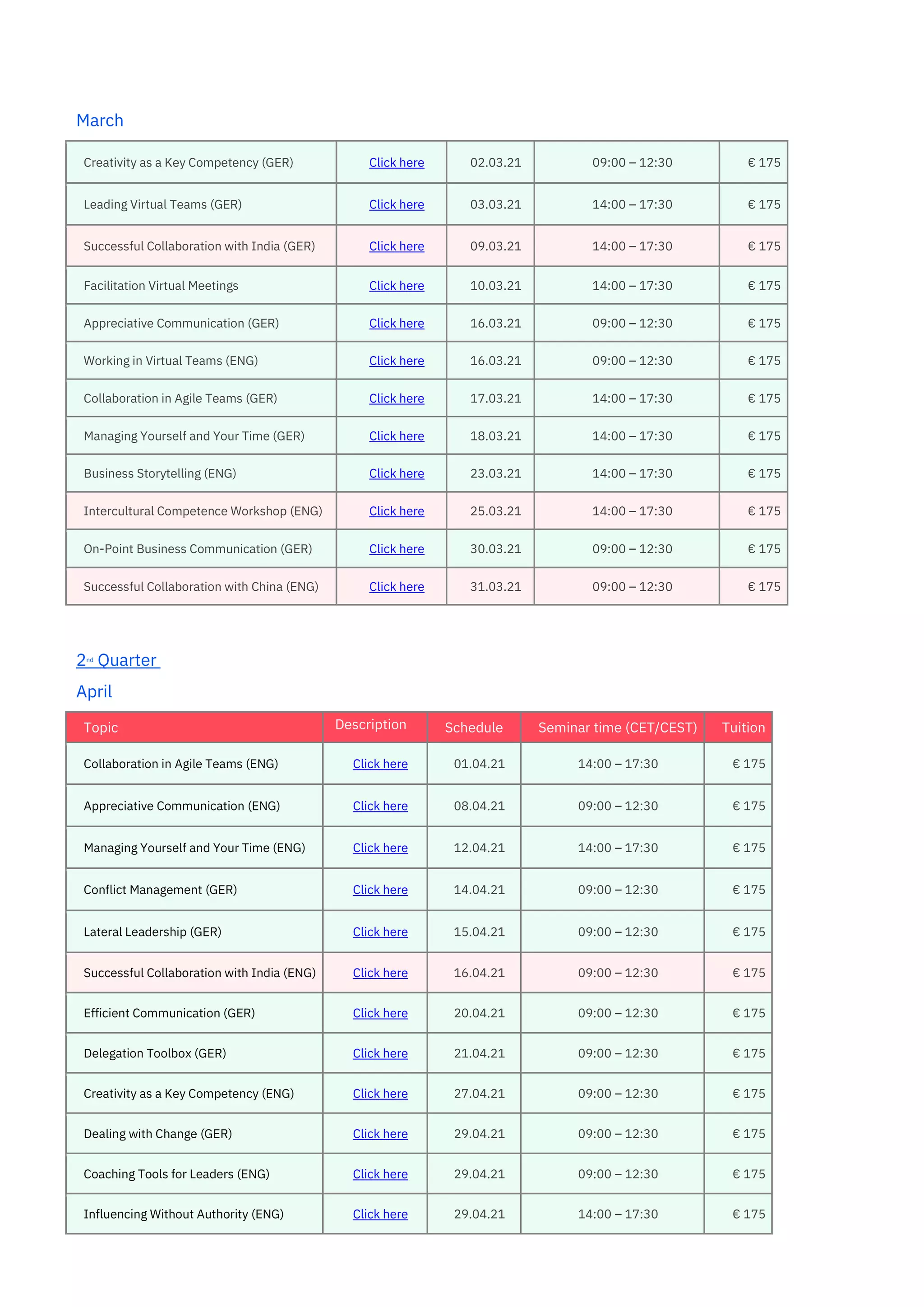 Berlitz Live Online groups 2021 | PDF