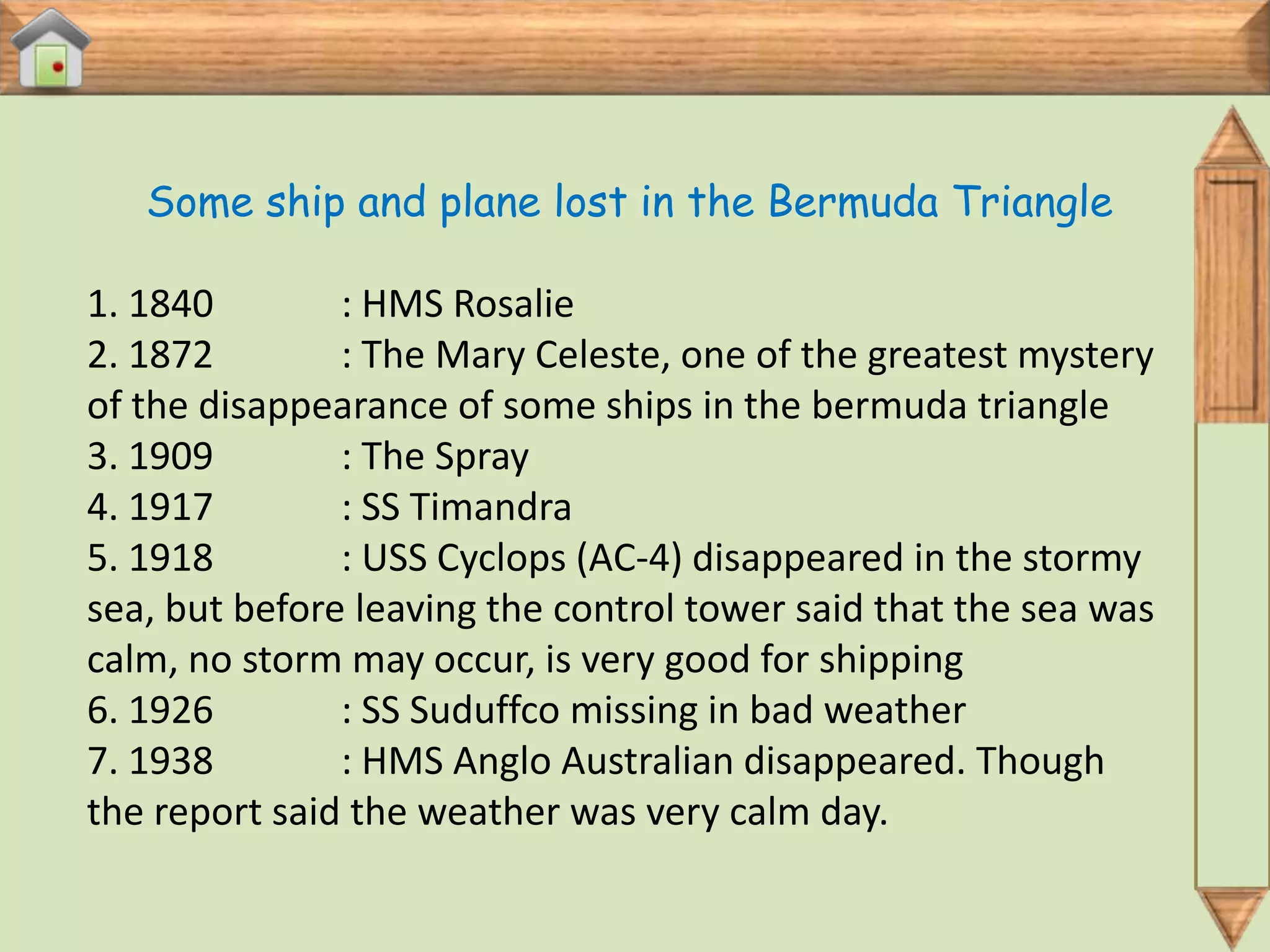 Bermuda triangle | PPTX | Cruises | Travel Type