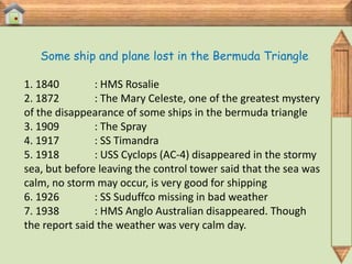 Bermuda triangle | PPTX | Cruises | Travel Type