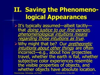 "Phenomenology, Methodology, and Theory" | PPTX