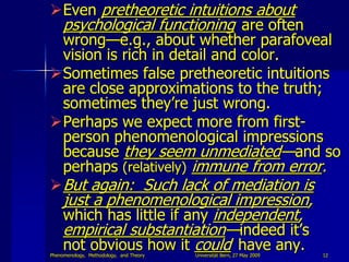 "Phenomenology, Methodology, and Theory" | PPTX | Science