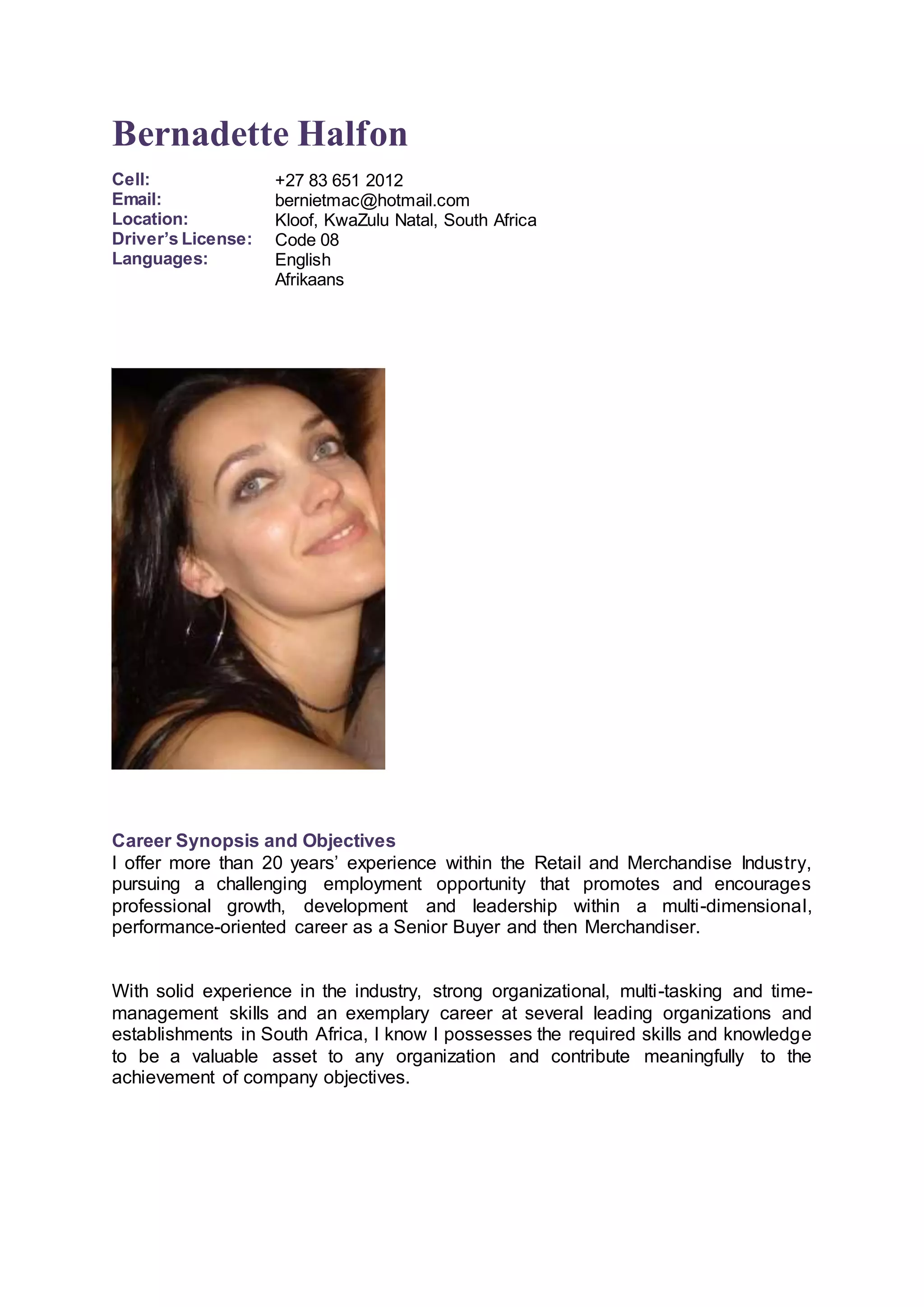 Bernadette halfon cv2 | DOCX