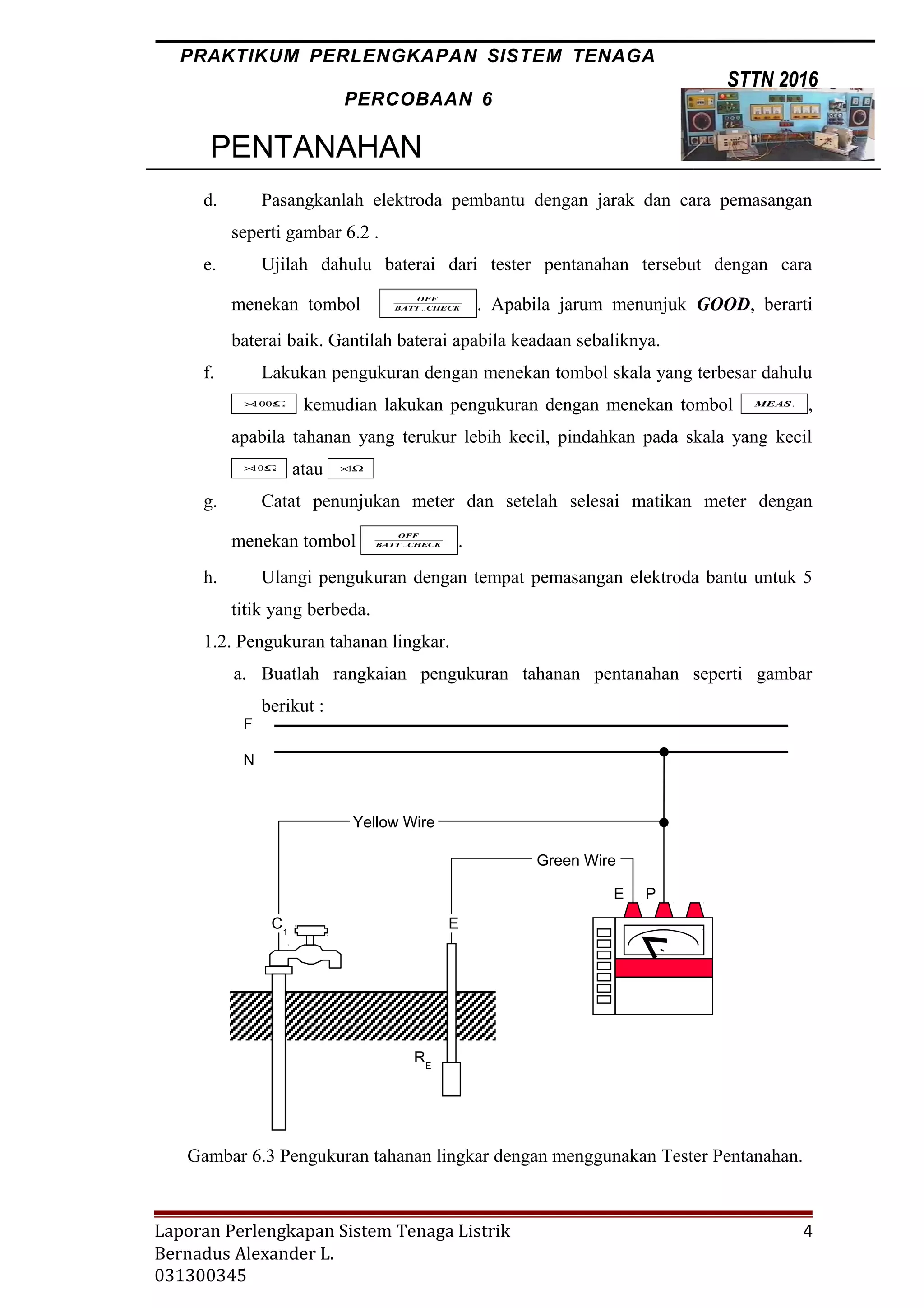 Laporan Perlengkapan Sistem Tenaga Listrik - Pentanahan | DOC