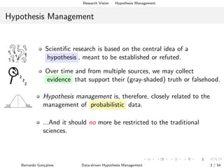 Data-driven Hypothesis Management | PDF