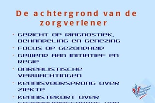De sport, de zorgverlener en zelfmanagement | PPT
