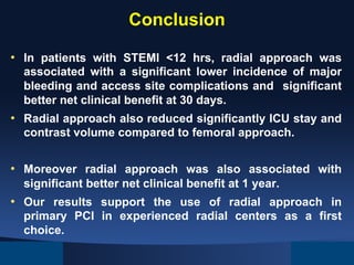 Bernat I - AIMRADIAL 2013 - STEMI-RADIAL trial | PDF