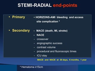 Bernat I - AIMRADIAL 2013 - STEMI-RADIAL trial | PDF