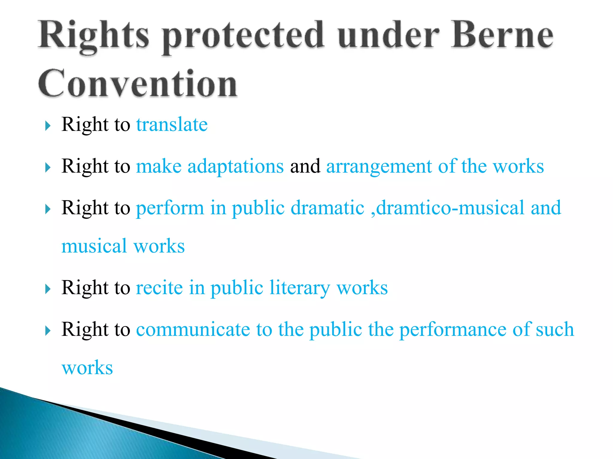 The Berne convention 1886 | PPTX