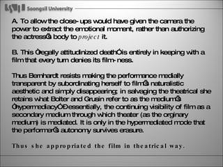 The actor as intermedialist: remediation, appropriation, adaptation | PPT