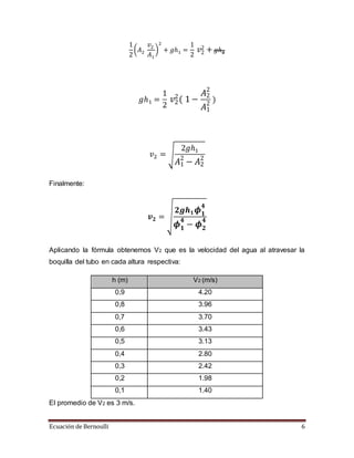 Ecuación de Bernoulli | DOCX