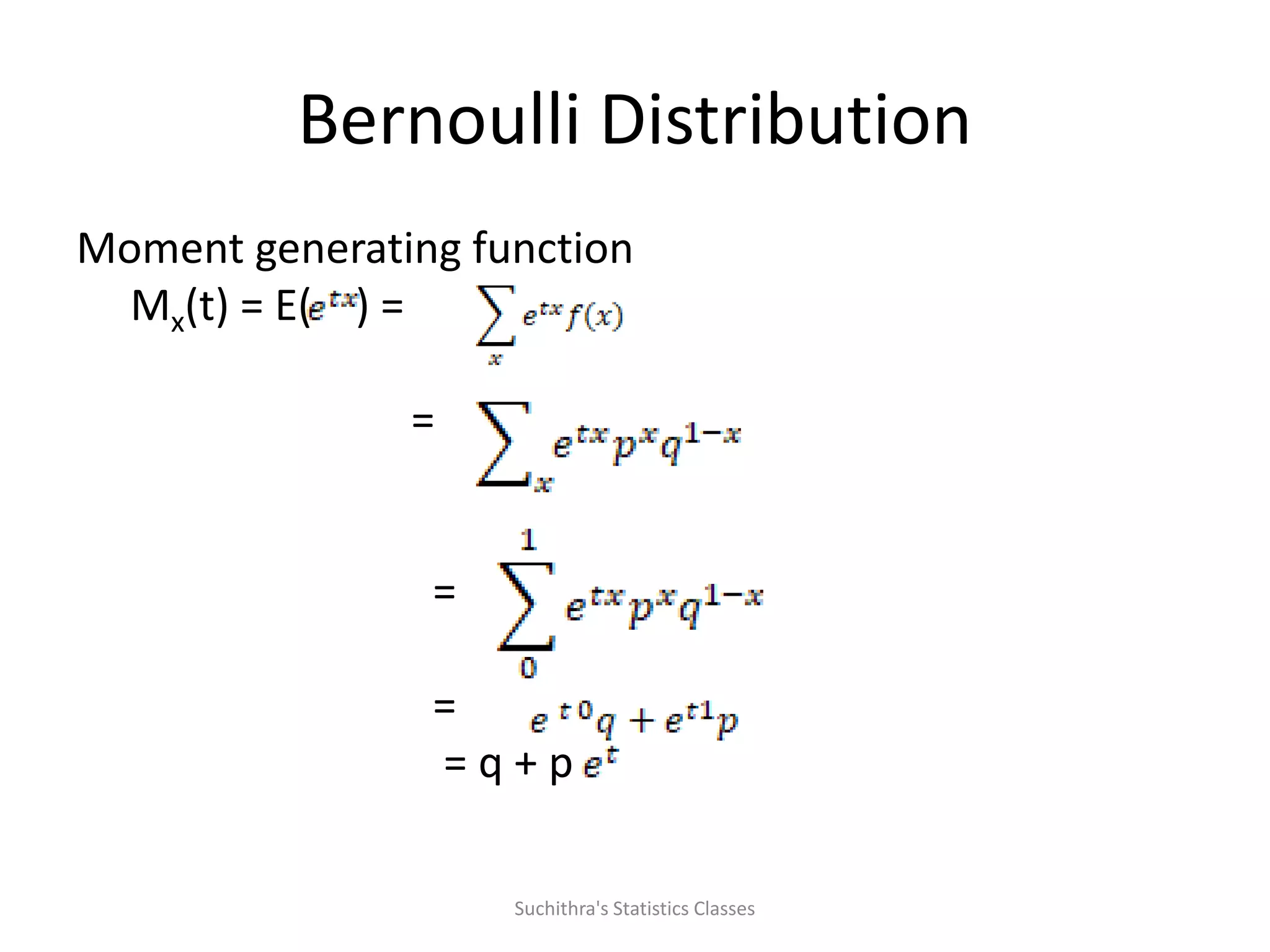 Bernoulli Distribution Pptx Physics Science