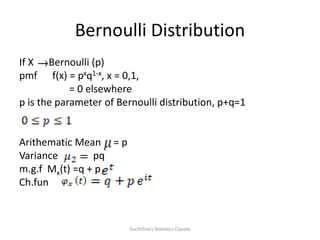 Bernoulli distribution | PPTX