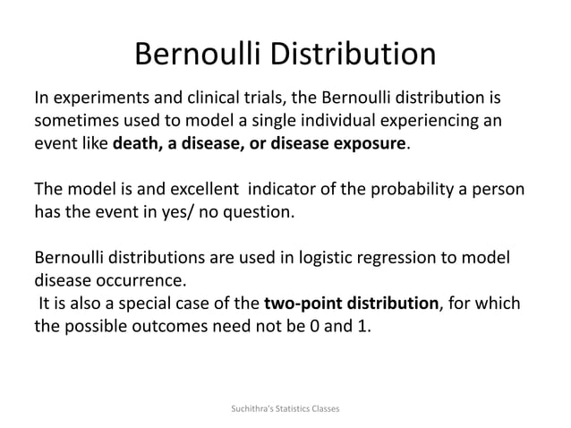 Bernoulli Distribution Pptx Physics Science