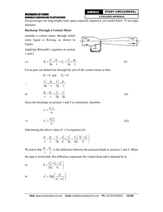 Bernoulli’s equation and their applications | PDF