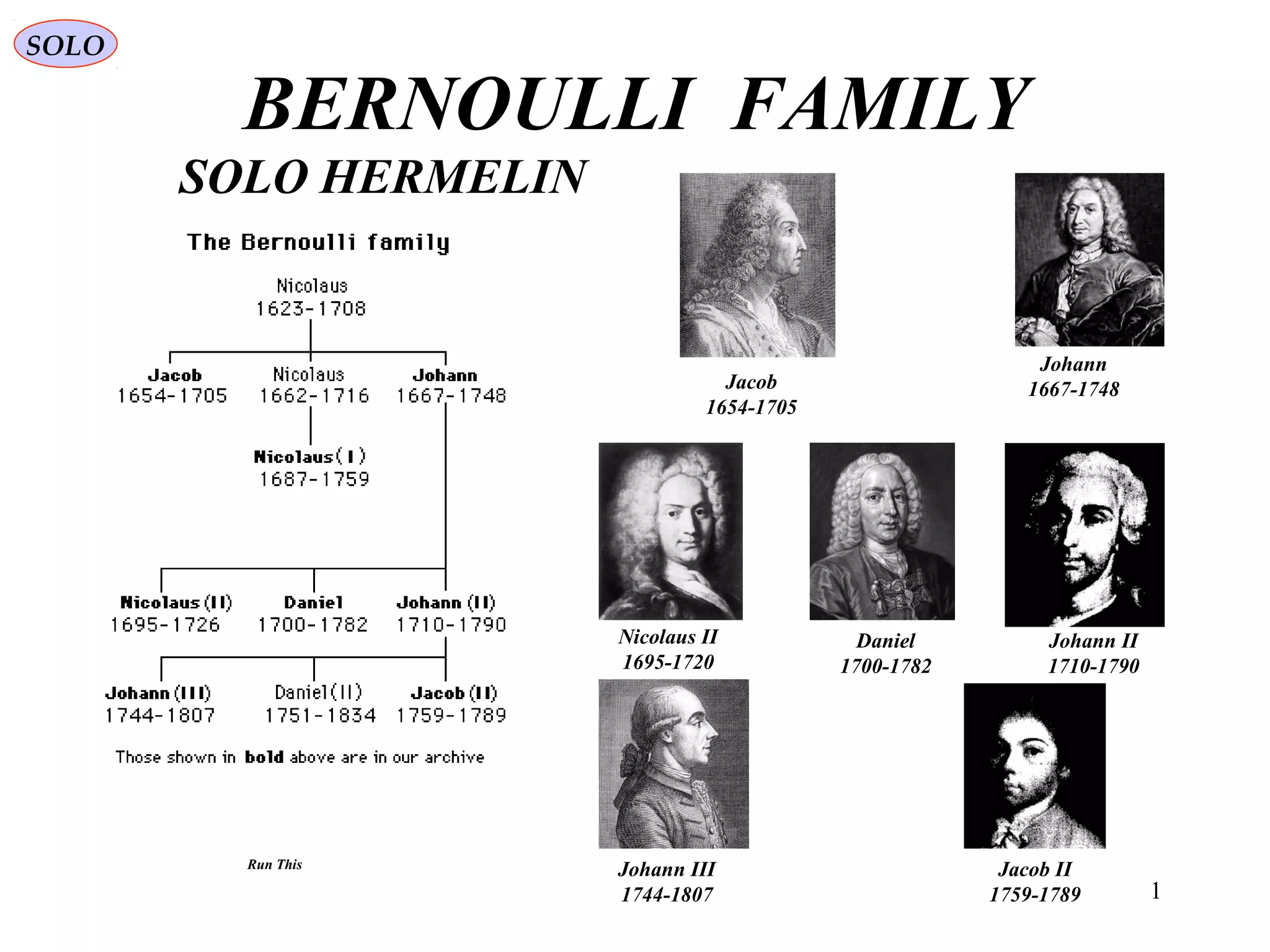 Bernoulli Family | PPT | Physics | Science