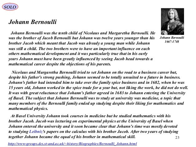 Bernoulli Family Tree