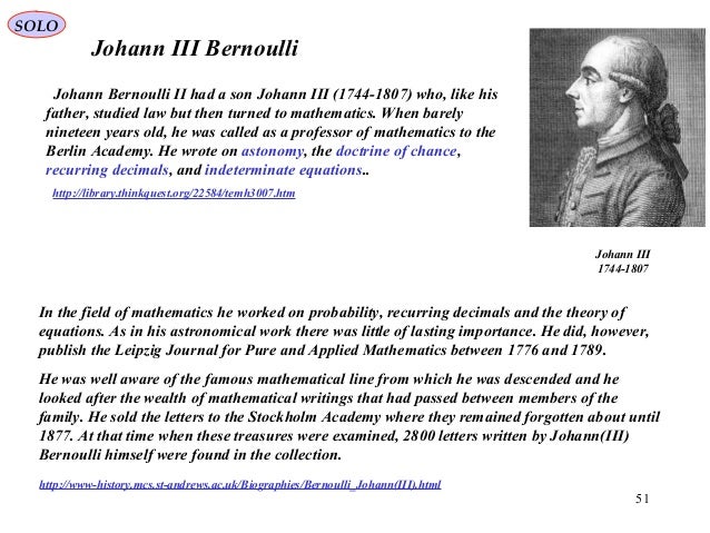 Bernoulli Family Tree