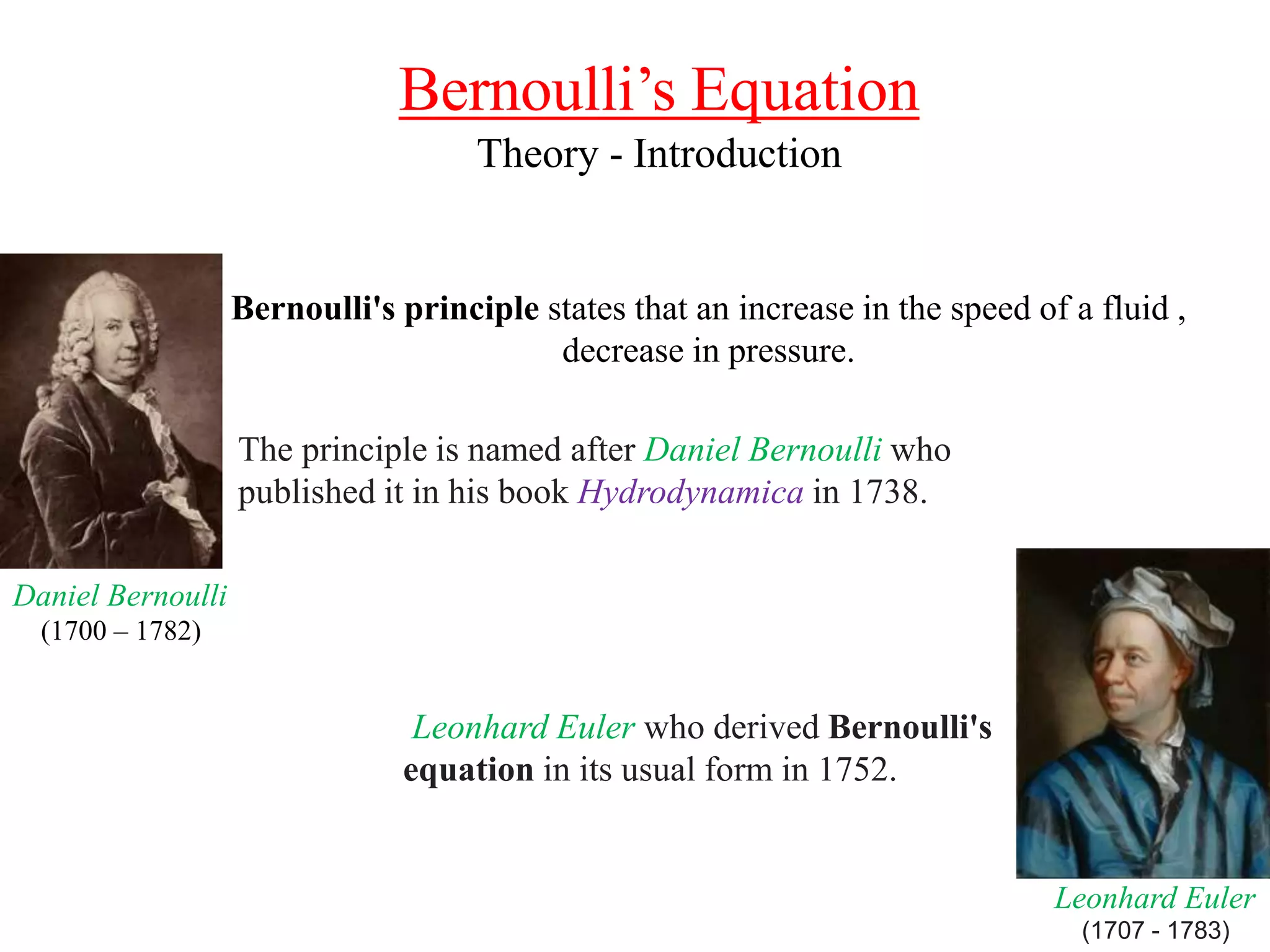 Bernoullis equation | PPTX
