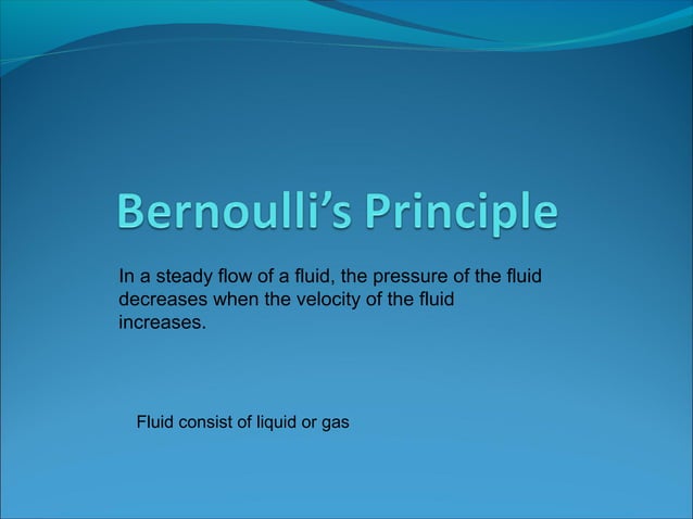 Bernoulli’s principle | PPT | Physics | Science