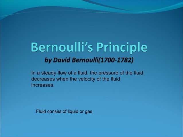 Bernoulli’s principle | PPT