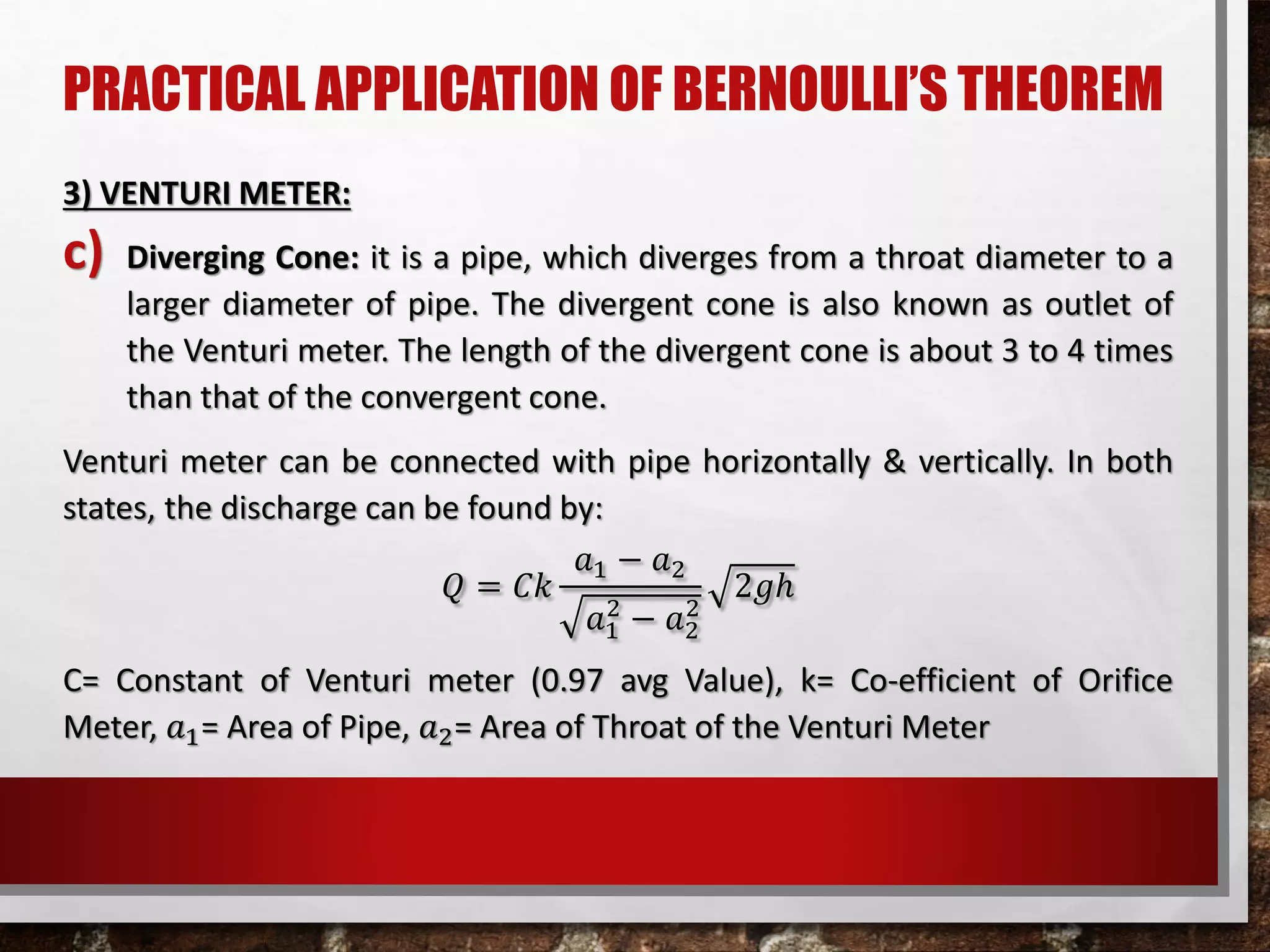 Bernoulli's Theorem, Limitations & its Practical Application | PDF