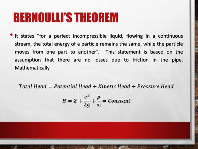 Bernoulli's Theorem, Limitations & its Practical Application | PPT Bernoulli's Theorem, Limitations & its Practical Application | PPT