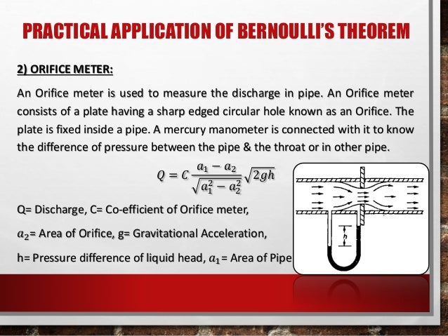 Bernoulli's Theorem, Limitations & its Practical Application Bernoulli's Theorem, Limitations & its Practical Application