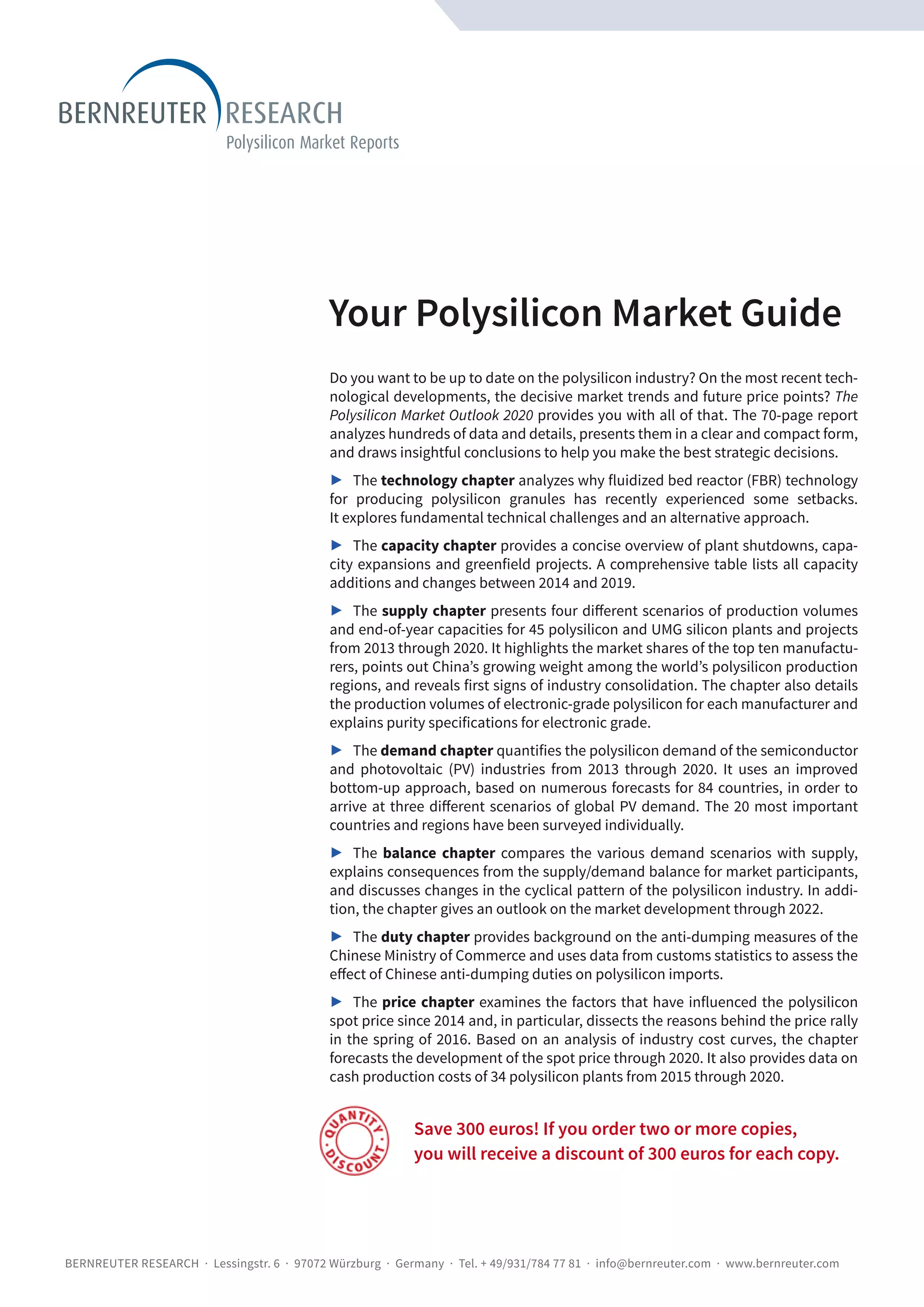 Polysilicon Market Outlook 2020 – Polysilicon Market Report | PDF