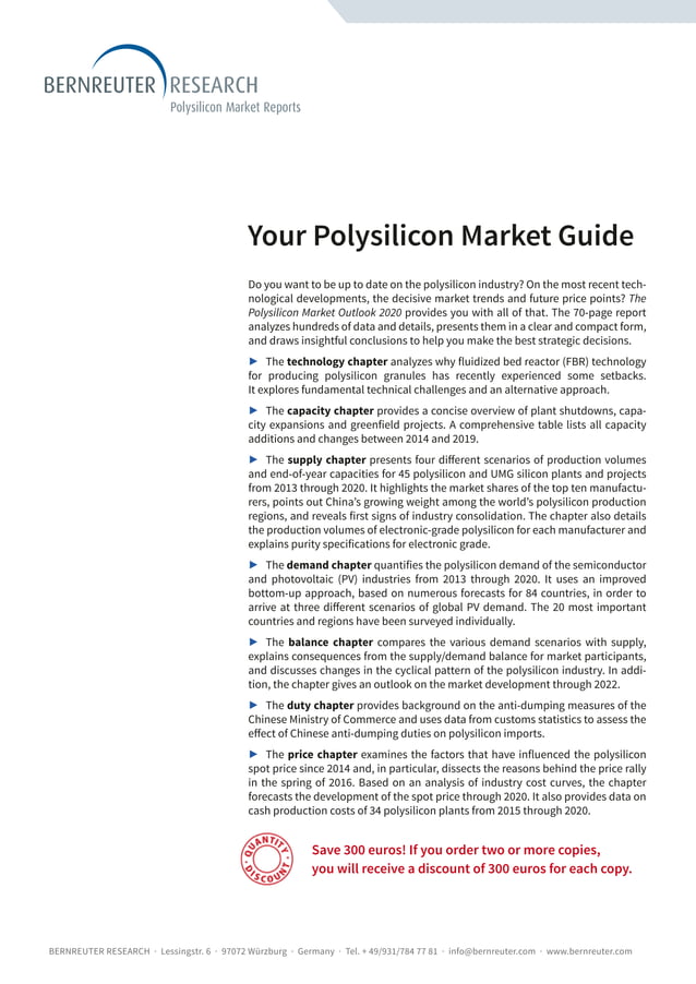 Polysilicon Market Outlook 2020 – Polysilicon Market Report | PDF ...