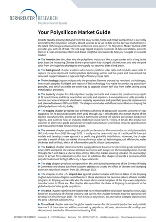 Polysilicon Market Outlook 2027 – Your Market Guide for Solar and Semiconductor | PDF