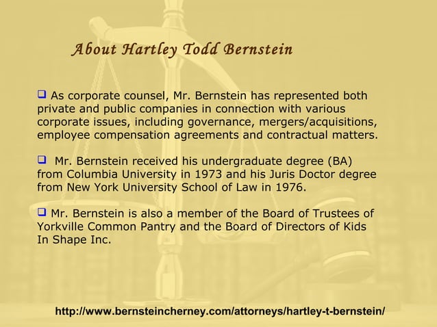 Hartley Todd Bernstein And Debra Cherney | PPT | Legal Services ...