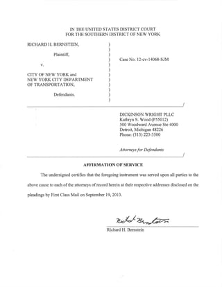 Bernstein v. City of New York - Plaintiff's Interrogatories | PDF