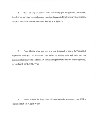 Bernstein v. City of New York - Plaintiff's Interrogatories | PDF