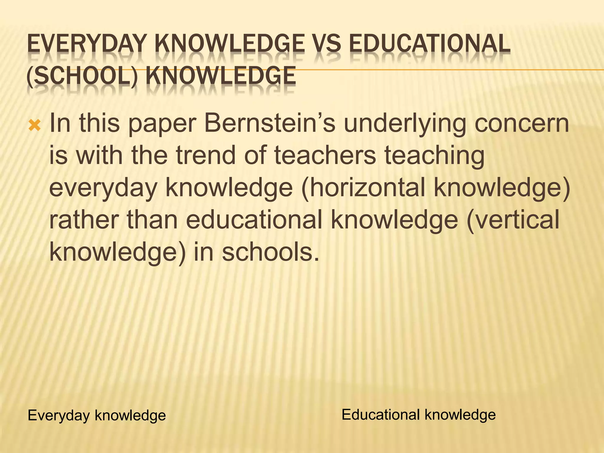 Bernstein vertical and horizontal discourse | PPTX