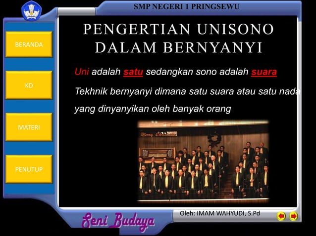 Bernyanyi Secara Unisono Materi Seni Musik Kelas 7.pptx