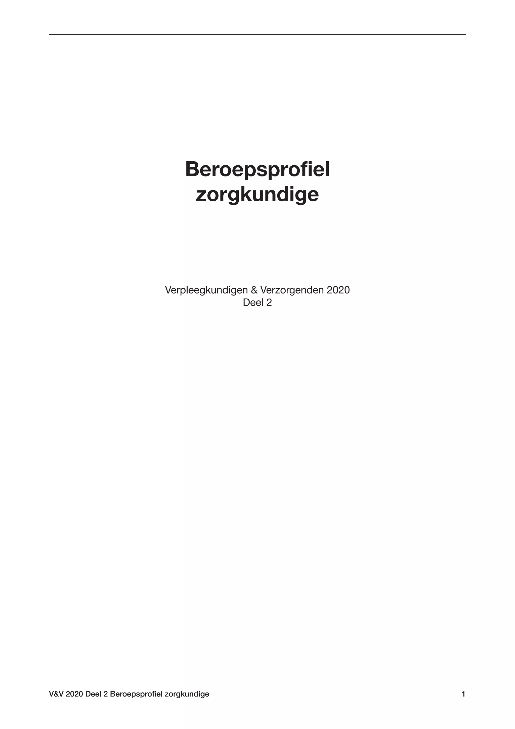 Beroepsprofiel zorgkundige | PDF