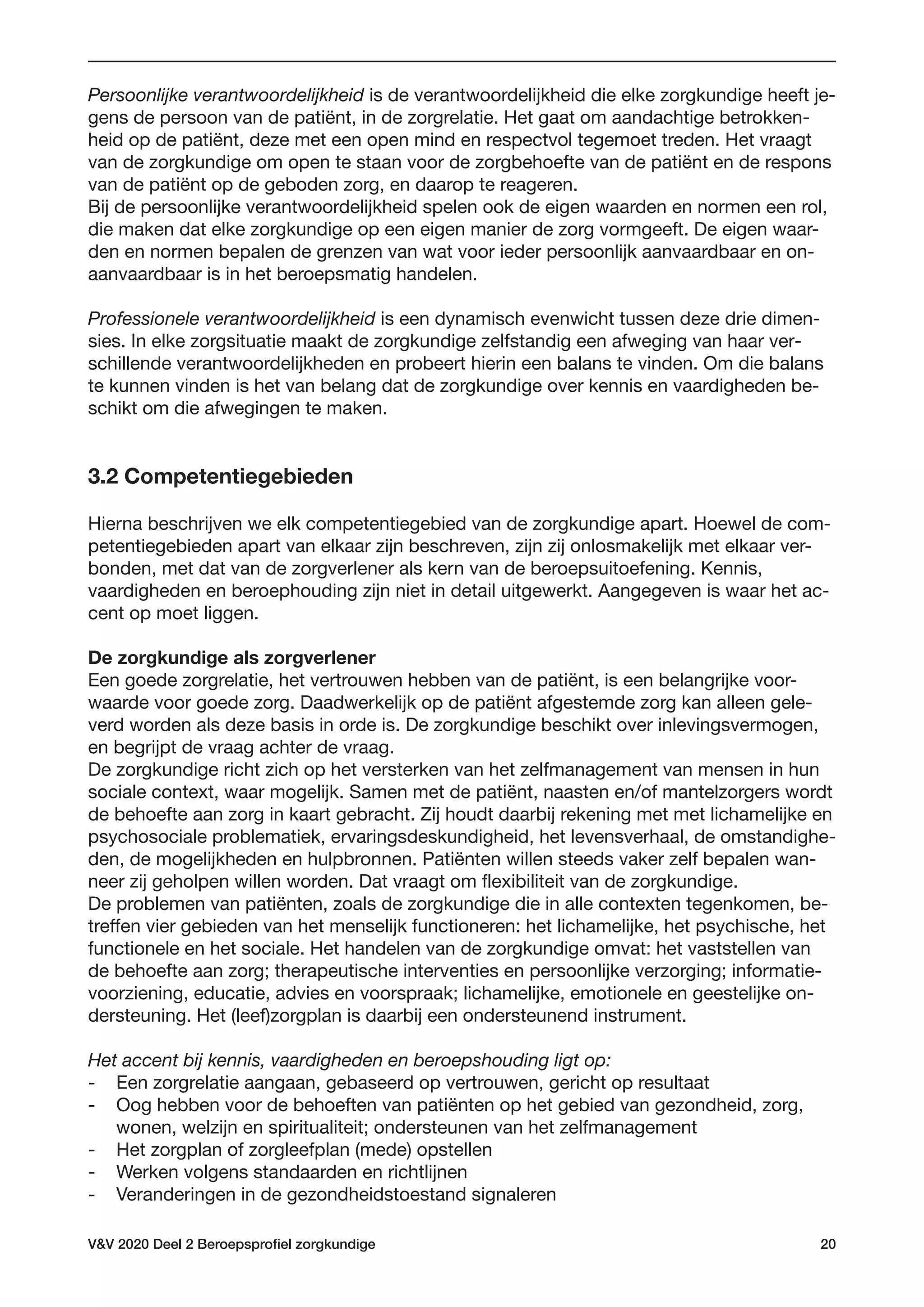 Beroepsprofiel zorgkundige | PDF