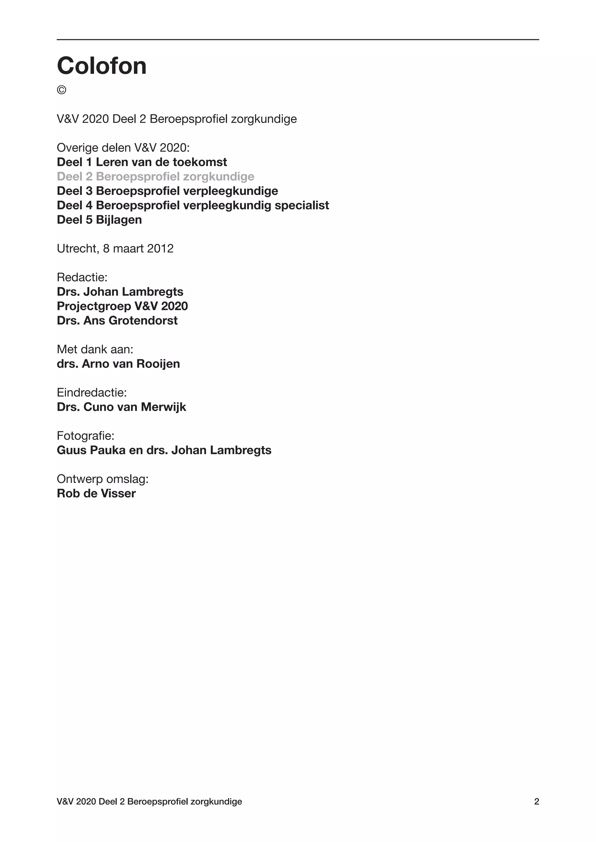 Beroepsprofiel zorgkundige | PDF