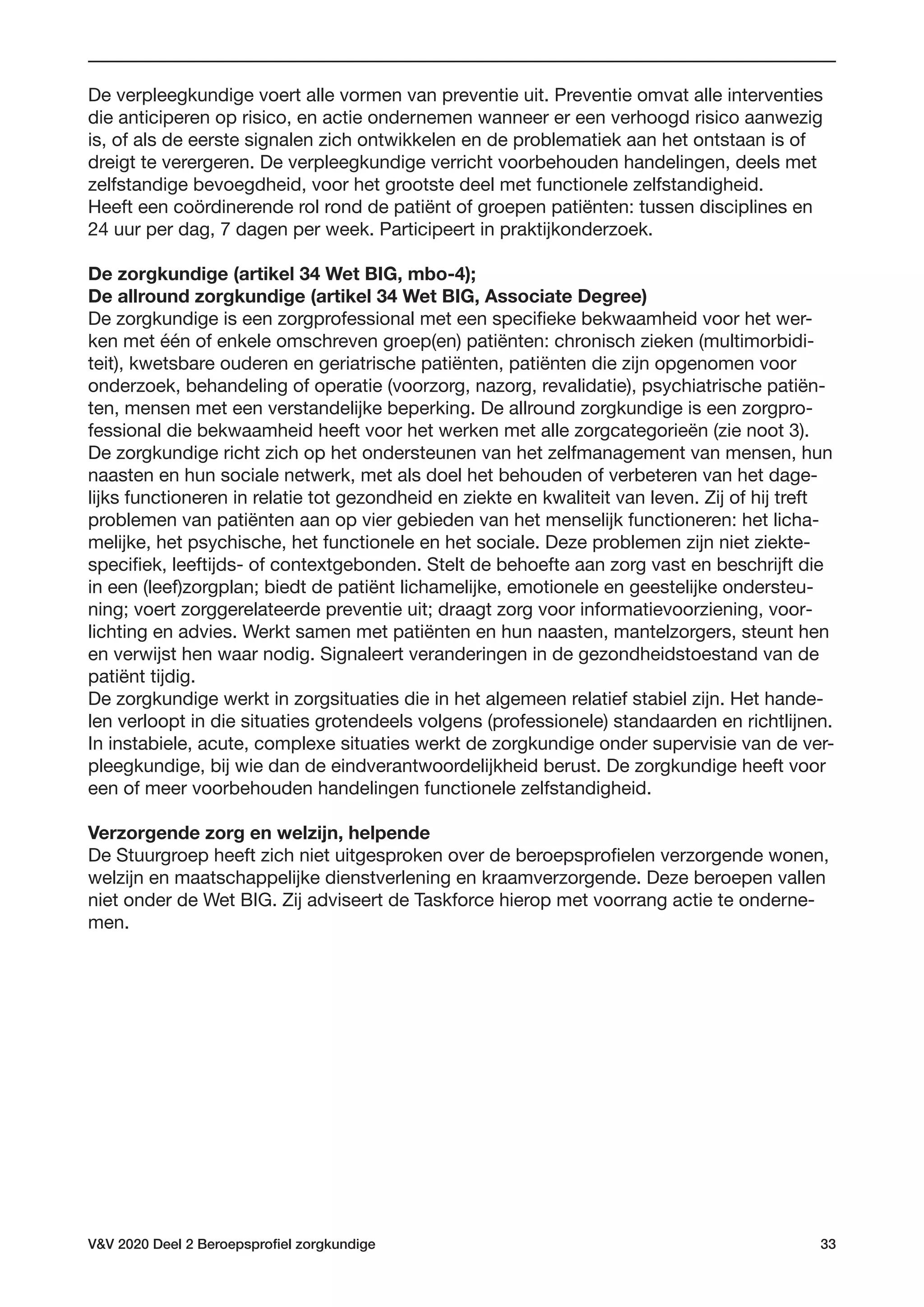 Beroepsprofiel zorgkundige | PDF
