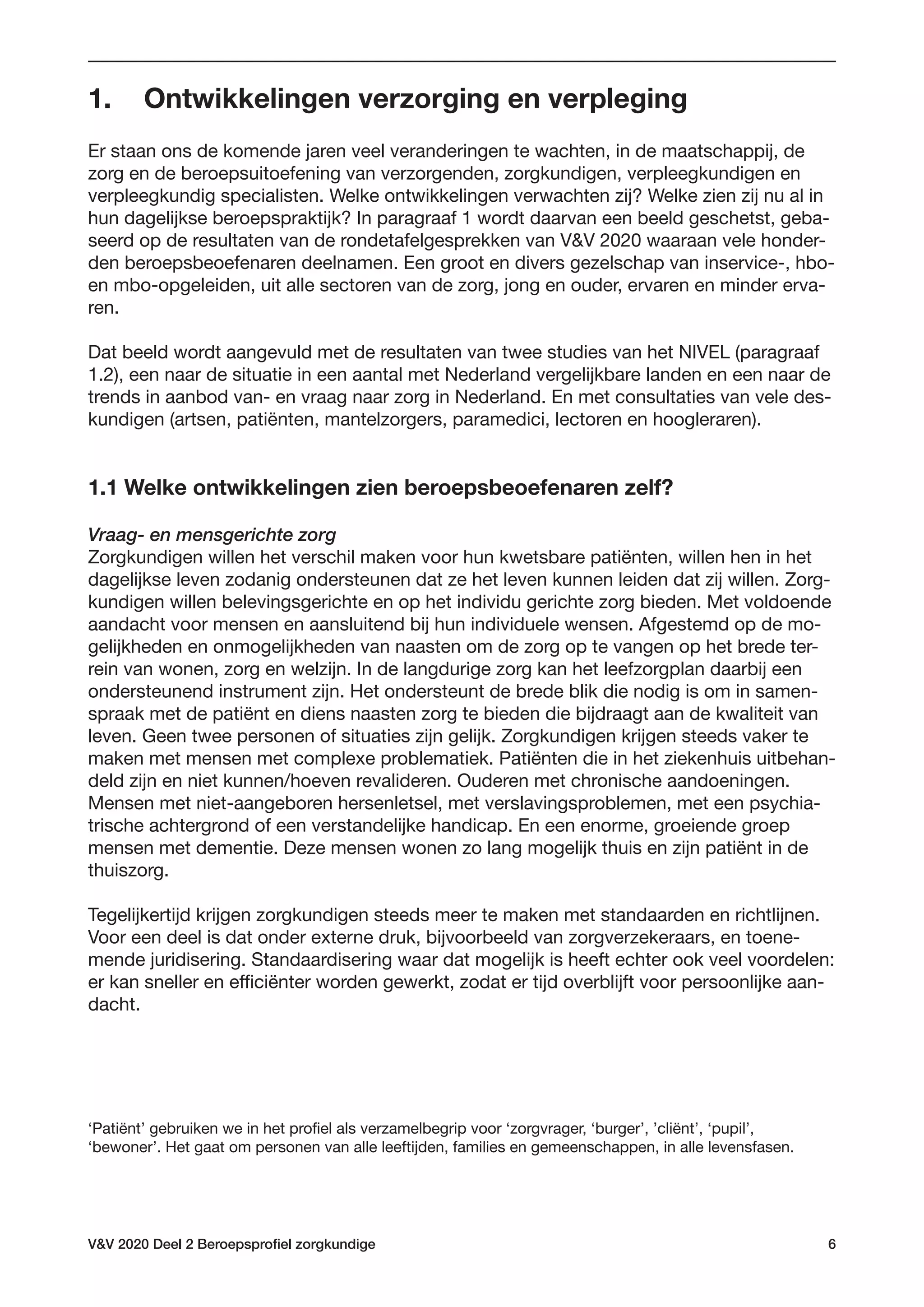 Beroepsprofiel zorgkundige | PDF