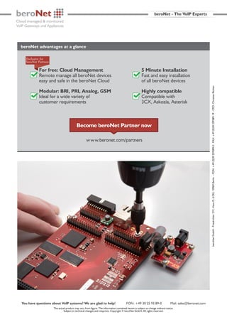 beroNet GmbH Product Brochure | PDF | Computing | Technology & Computing