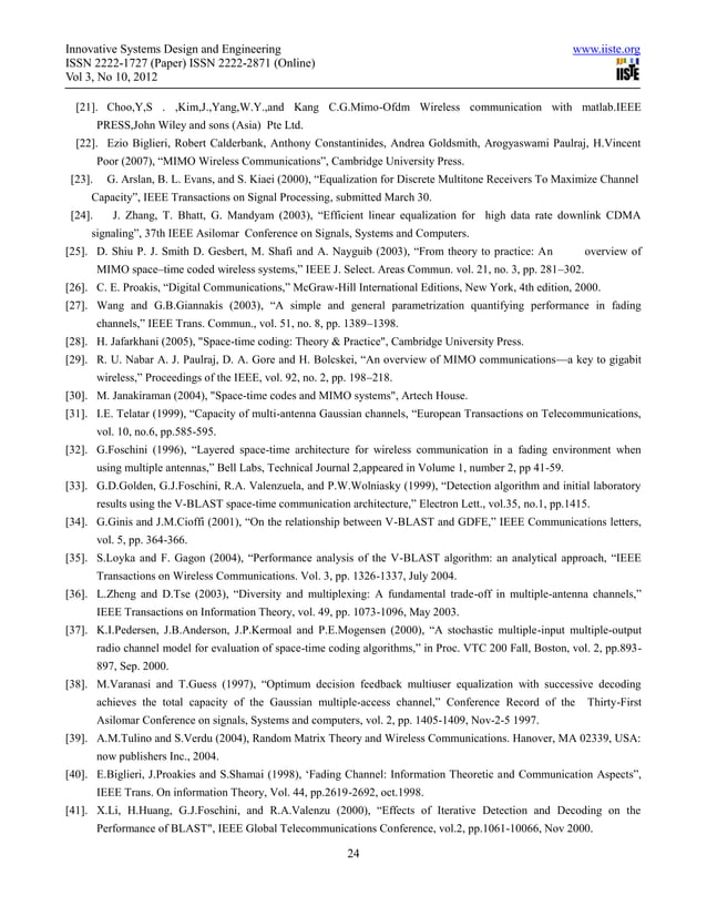 Ber performance analysis of mimo systems using equalization | PDF Ber performance analysis of mimo systems using equalization | PDF