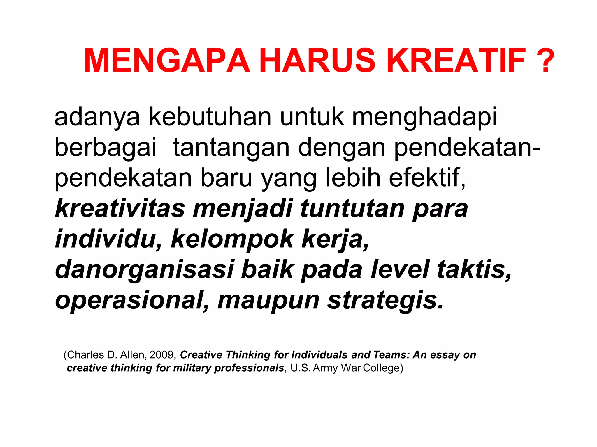 Berpikir kreatif dan inovatif | PDF