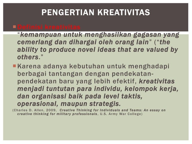 Berpikir kreatif dan kritis untuk berinovasi | PDF