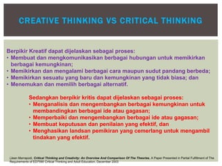 Berpikir kreatif dan kritis untuk berinovasi | PDF