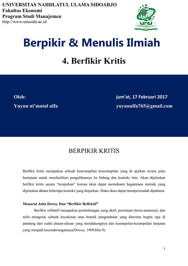 Berpikir kritis | PDF