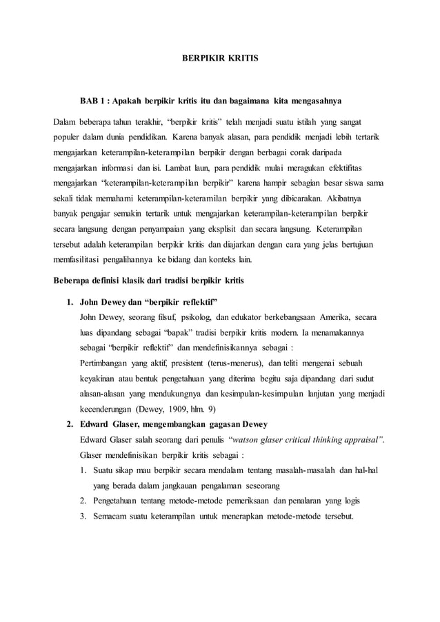 Berpikir kritis | PDF