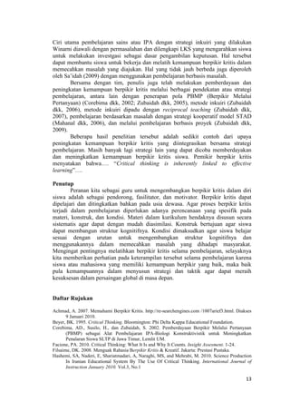 Berpikir kritis sitizubaidah-um | PDF