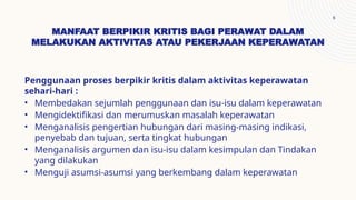 MATERI BERPIKIR KRITIS DALAM KEPERAWATAN | PPTX