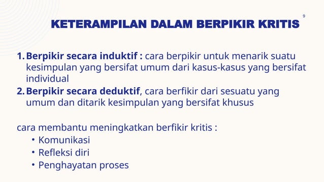 MATERI BERPIKIR KRITIS DALAM KEPERAWATAN | PPTX